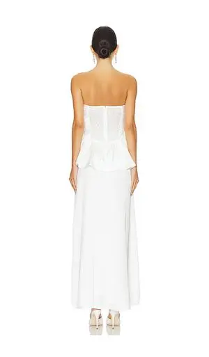 WeWoreWhat Corset Peplum Maxi Dress