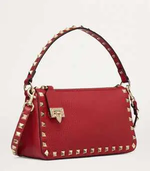 Valentino Garavani Rockstud Shoulder Bag - Red