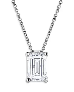Bloomingdale'S Certified Lab Grown Diamond Emerald Cut Pendant Necklace - White