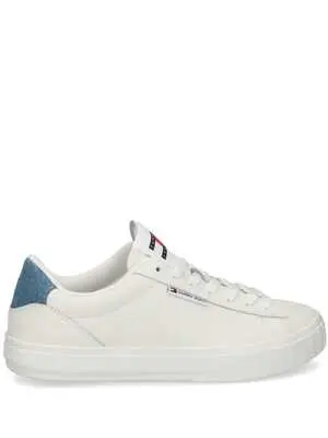 Tommy Hilfiger Denim-trimmed Leather Sneakers