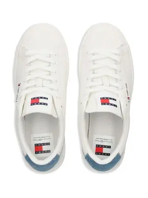 Tommy Hilfiger Denim-trimmed Leather Sneakers
