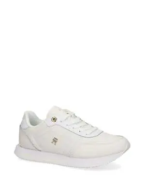Tommy Hilfiger Logo-plaque Leather Sneakers - White