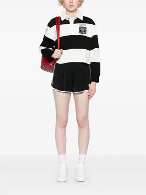 Maje Striped Organic Cotton Polo Shirt