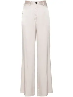 FORTE_FORTE Satin Palazzo Pants - Neutrals