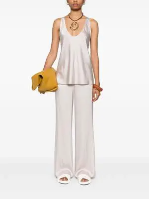 FORTE_FORTE Satin Palazzo Pants - Neutrals