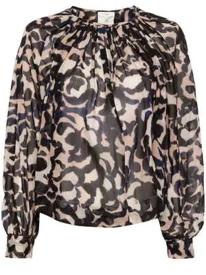 FORTE_FORTE Abstract-print Blouse