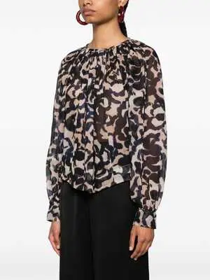 FORTE_FORTE Abstract-print Blouse