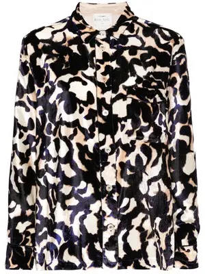 FORTE_FORTE Animal-print Velvet Shirt
