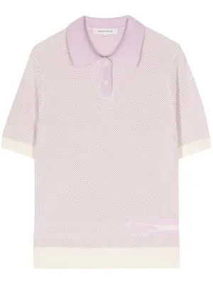 Maison Kitsuné Flash Fox Knitted Polo Top