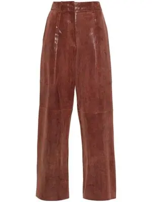 FORTE_FORTE Suede Straight Leg Trousers