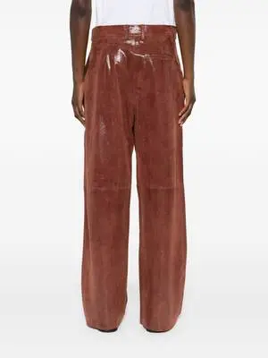 FORTE_FORTE Suede Straight Leg Trousers