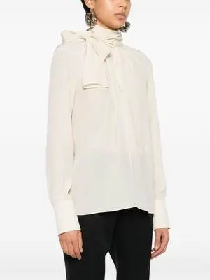 Givenchy 4g Silk Crepe Blouse - Neutrals