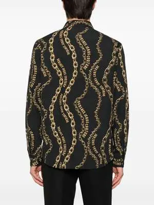 Versace Chain Couture Cotton Shirt - Black
