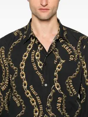 Versace Chain Couture Cotton Shirt - Black