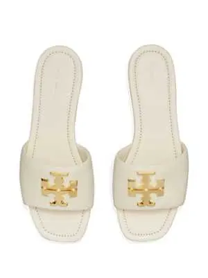 Tory Burch Eleanor Logo-plaque Nappa Leather Sandals - Neutrals