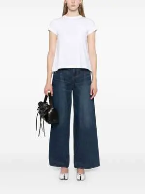 Sacai Knife-pleats Crew-neck T-shirt - White