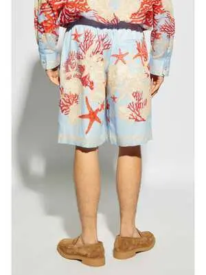 Versace Barocco Sea Cotton Shorts - Blue