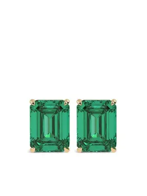 VEYNOU 14kt Recycled Yellow Eden Essence Emerald Stud Earrings - Gold