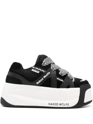 NAKED WOLFE Leather Platform Sneakers
