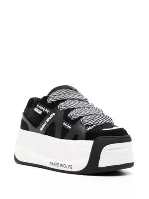 NAKED WOLFE Slider Leather Platform Sneakers