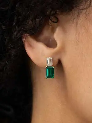 VEYNOU 14kt Yellow Emerald Earrings