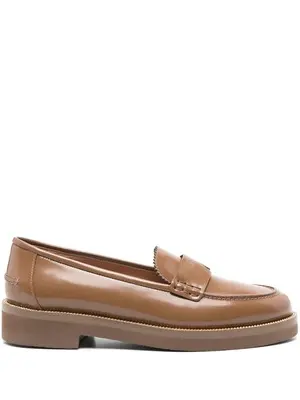 Women's Round Toe Leather Loafers