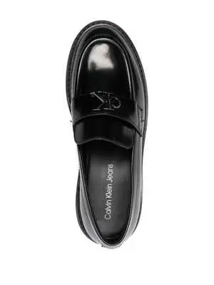 Calvin Klein Monogram-plaque Leather Loafers