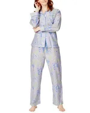 Roller Rabbit Roller Rabbit Amanda Silk-Blend Loungewear Set - Purple