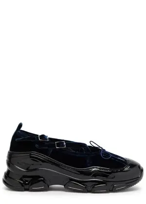 Simone Rocha Velvet And Glossed Rubber Sneakers