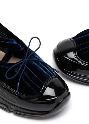 Simone Rocha Velvet And Glossed Rubber Sneakers