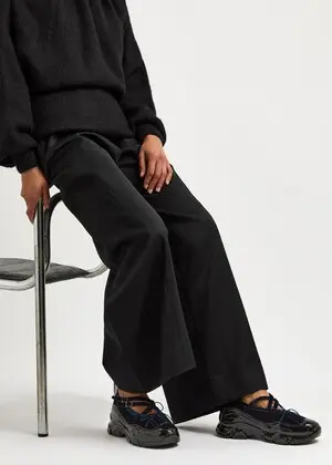 Simone Rocha Velvet And Glossed Rubber Sneakers