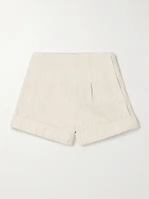 Cult Gaia Olga Distressed Cotton-twill Shorts