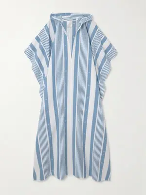 Givenchy Striped Cotton And Linen-blend Kaftan - Blue