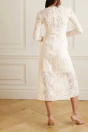 Zimmermann Devi Cotton-Blend Guipure Lace Midi Dress In Cream - 50% Off |  Editorialist