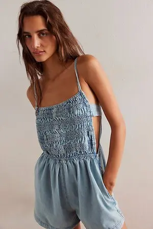 Free People We The Free Talia Denim Romper