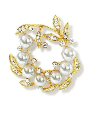 HZMER JEWELLERY Faux-pearl Brooch - Gold