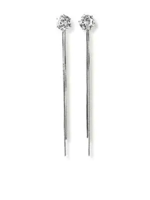 HZMER JEWELLERY Crystal-embellished Drop Earrings - Silver