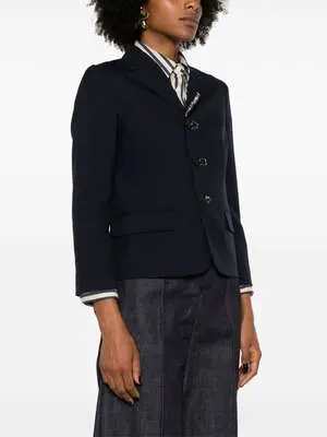 Marni Embroidered Virgin Wool Blazer - Blue