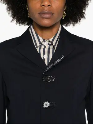 Marni Embroidered Virgin Wool Blazer - Blue