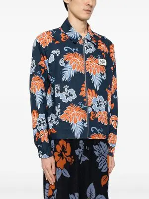 Maison Kitsuné Floral-print Zip-up Jacket