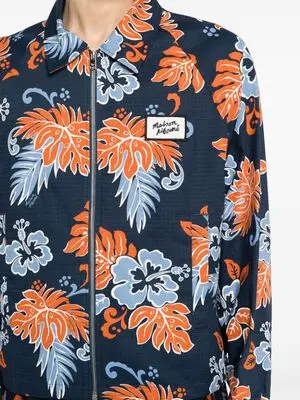 Maison Kitsuné Floral-print Zip-up Jacket