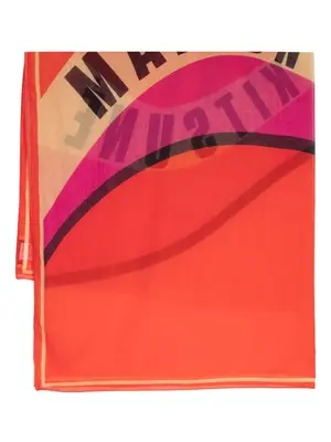 Maison Kitsuné Logo-print Cotton Scarf - Orange