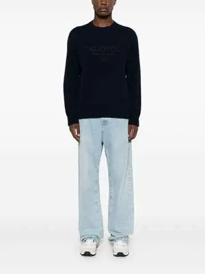 Valentino Garavani Embroidered-logo Knitted Jumper
