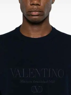 Valentino Garavani Embroidered-logo Knitted Jumper