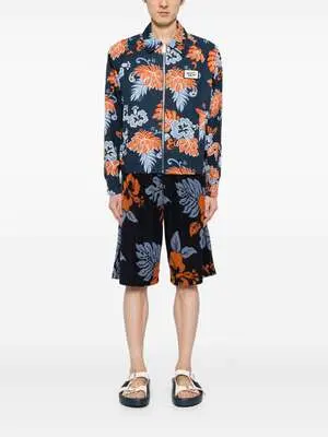 Maison Kitsuné Floral Print Cotton Shorts