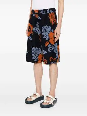 Maison Kitsuné Floral Print Cotton Shorts