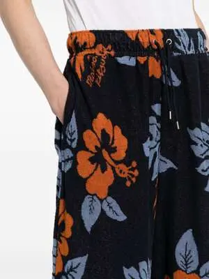 Maison Kitsuné Floral Print Cotton Shorts