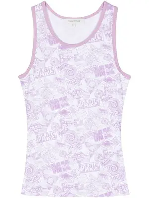 Maison Kitsuné Logo-print Tank Top - Purple