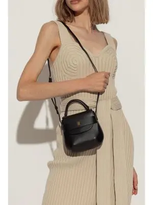 BY MALENE BIRGER Meela Leather Shoulder Bag - Black