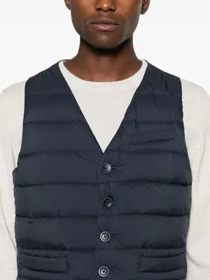 Herno V-neck Down Gilet - Blue